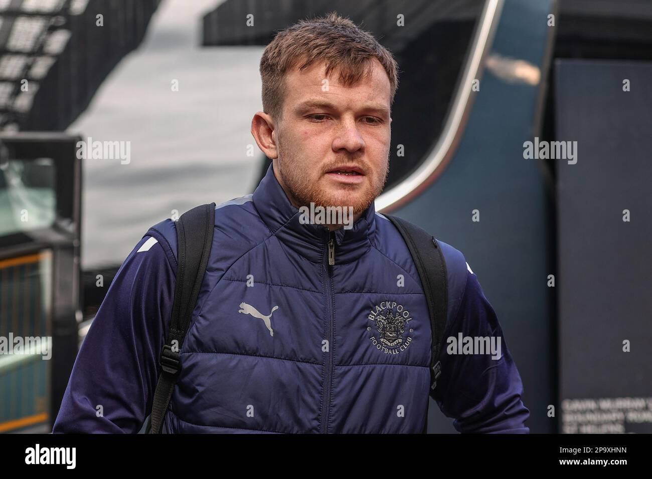 Bristol, UK. 11th Mar, 2023. Jordan Thorniley #34 of Blackpool arrives ...