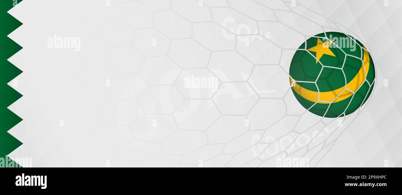 Banner design of a football ball with flag of Mauritania in football ...