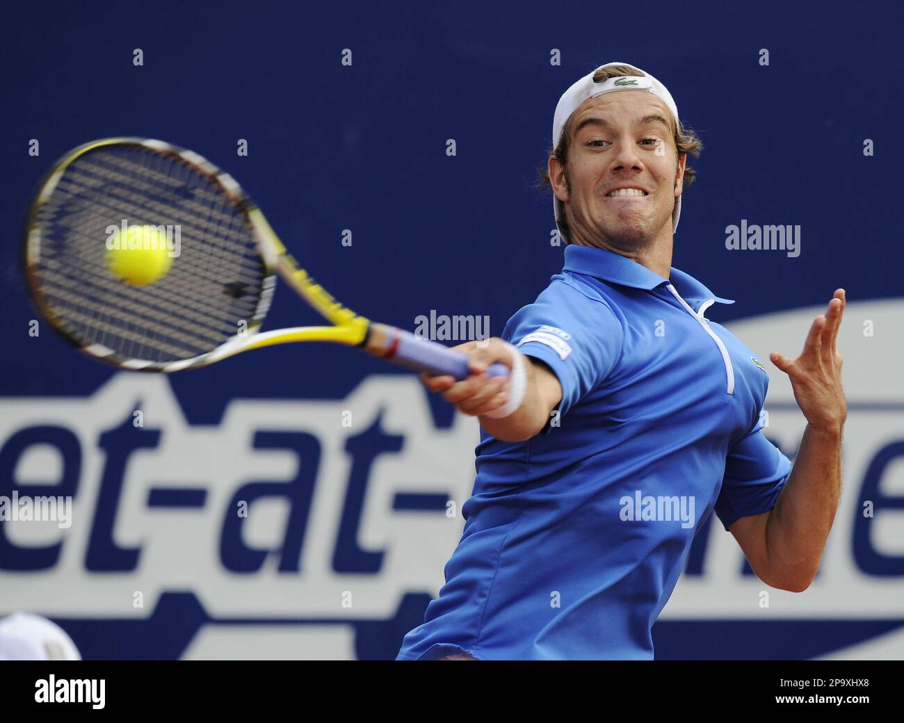 French Richard Gasquet returns a ball during a second round match ...