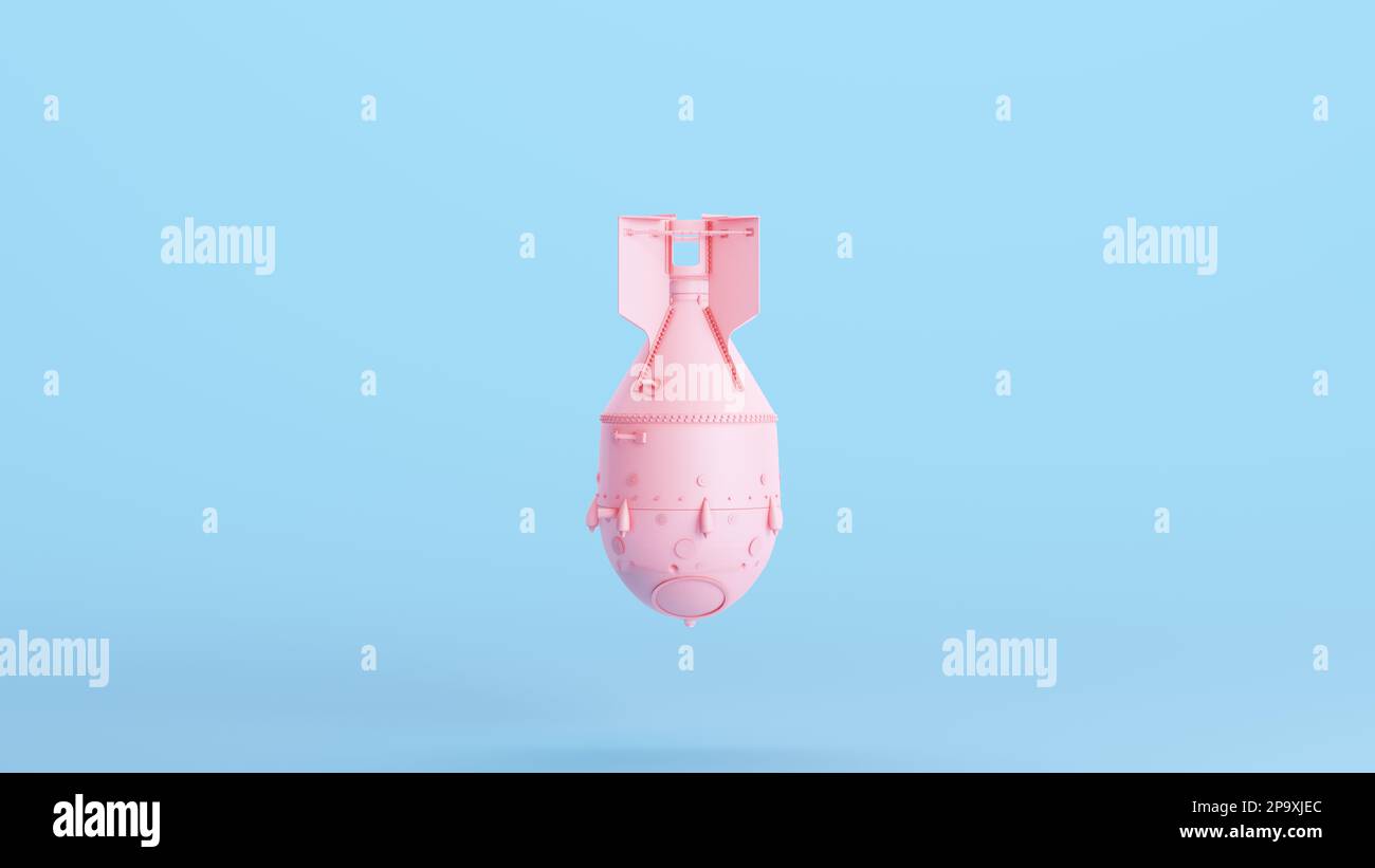 Pink Nuke Atomic Bomb Thermonuclear Soft Gen Z Kitsch Blue Background ...