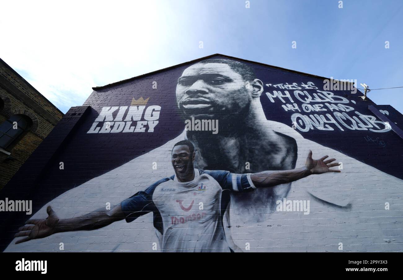 The Ledley King mural near the ground ahead of the Premier League match ...