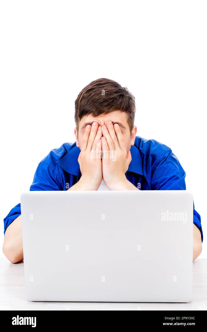 Sad face laptop hi-res stock photography and images - Alamy