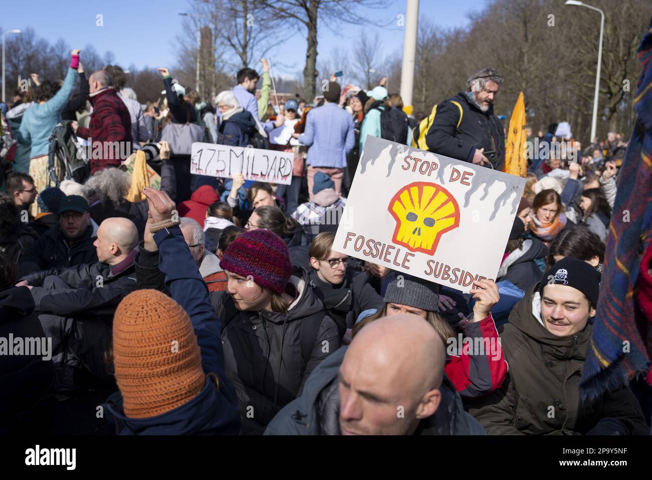 THE HAGUE - Extinction Rebellion (XR) climate activists block the A12 ...