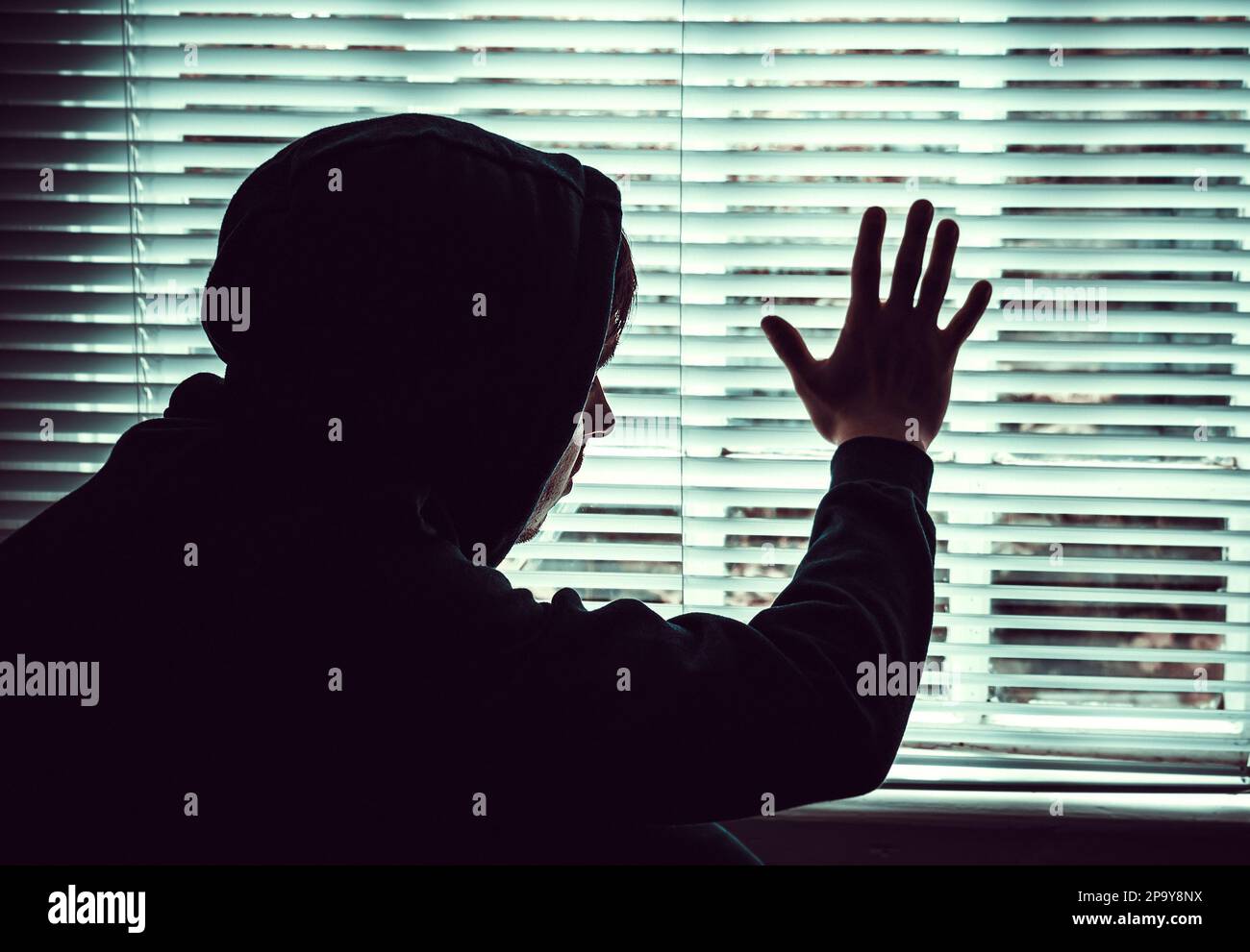 Silhouette man window upset hi-res stock photography and images - Alamy
