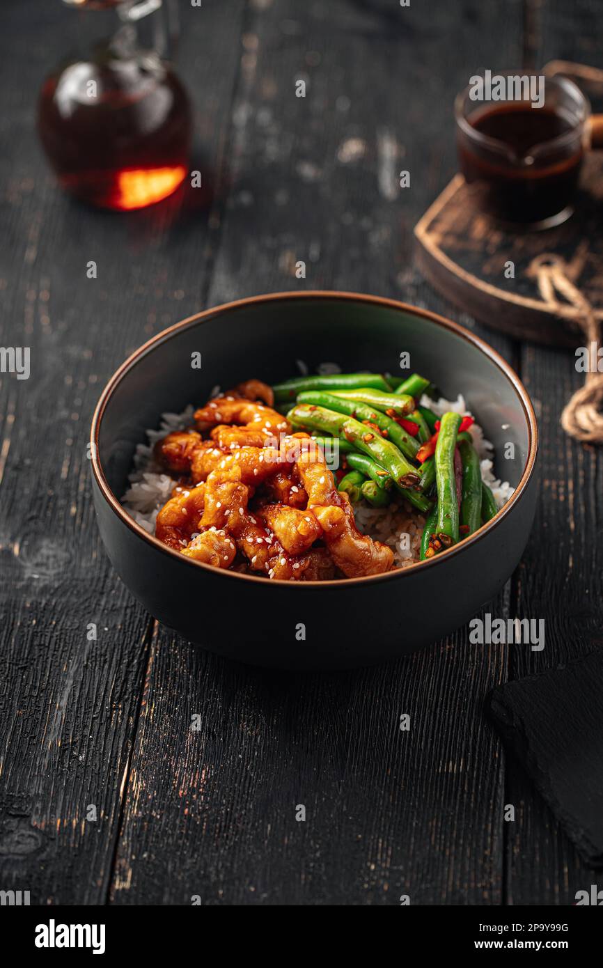 Chicken rice spinach beans hi-res stock photography and images - Alamy