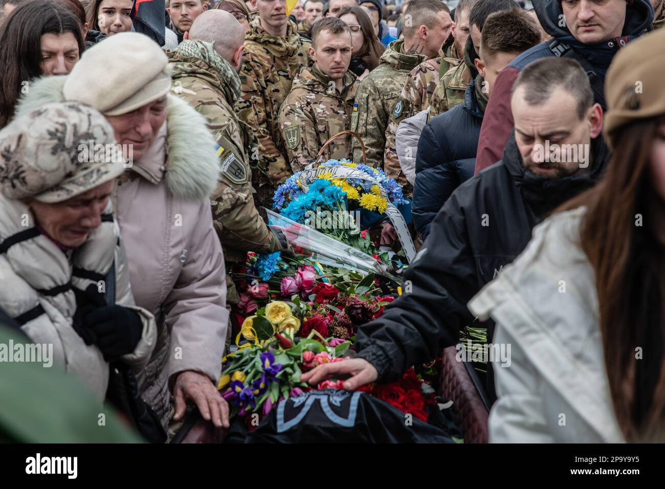 View of the coffin with the late Da Vinci Hero of Ukraine decorated ...
