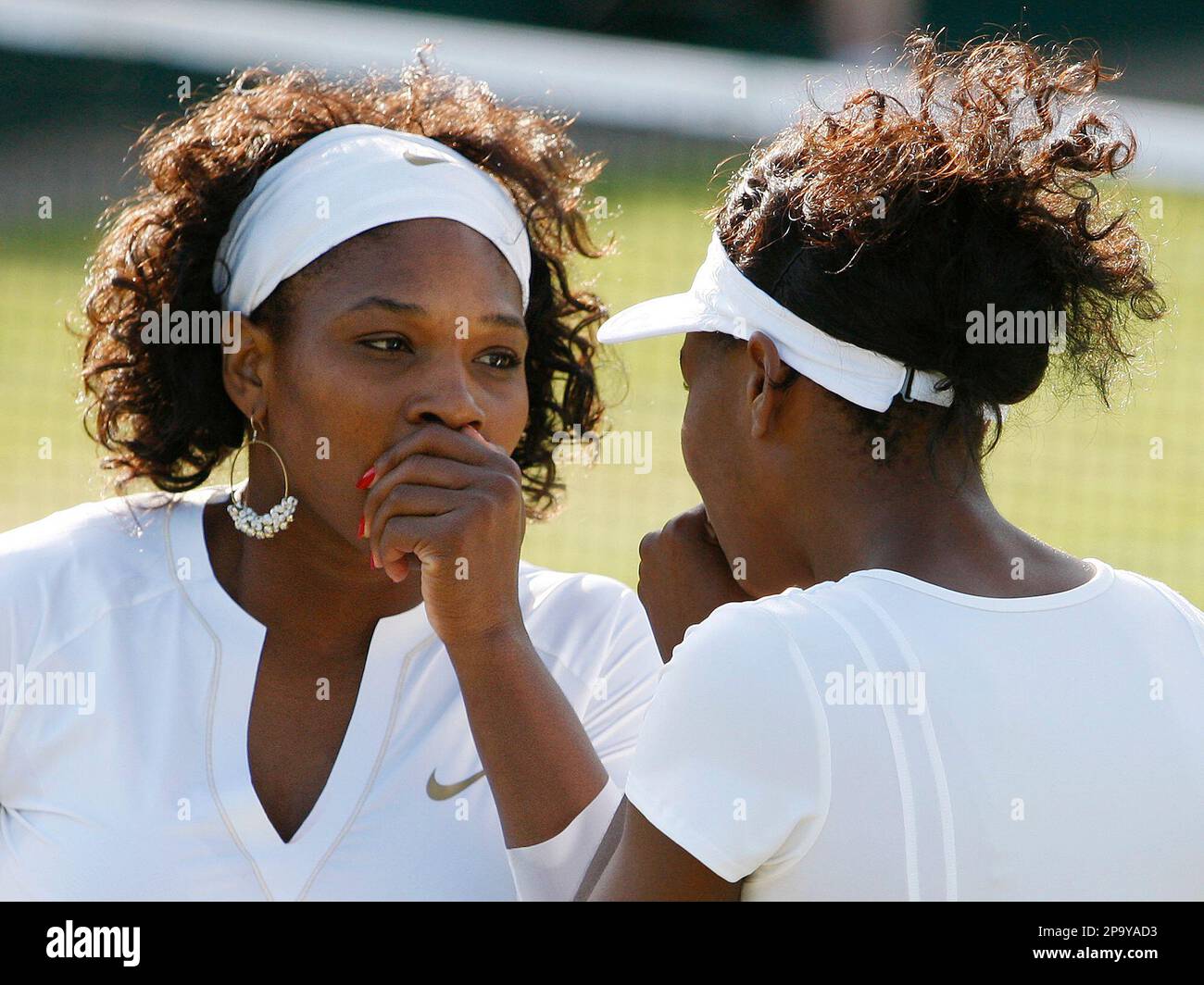 Williams sisters Serena left, and Venus in action during their doubles ...