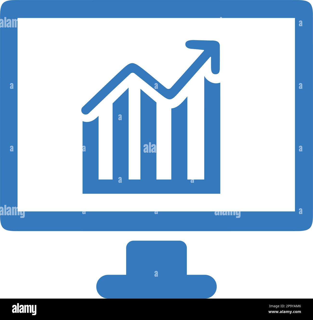 Analytics, growth graph icon isolated on white background. Simple ...