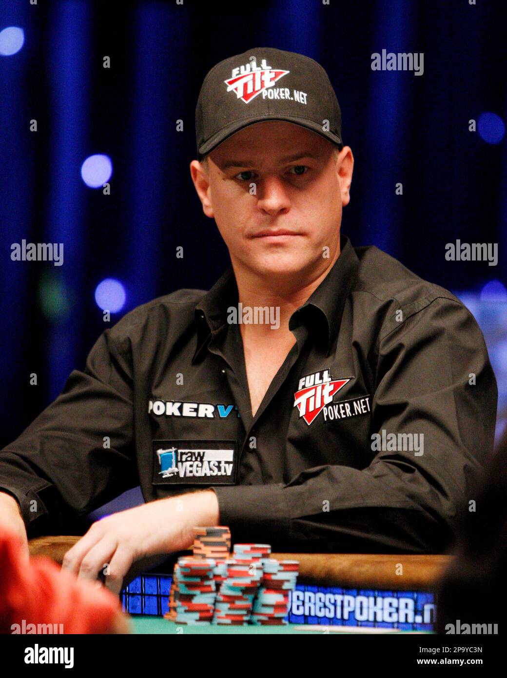 Erick Lindgren competes in the final table of a HORSE tournament at the ...