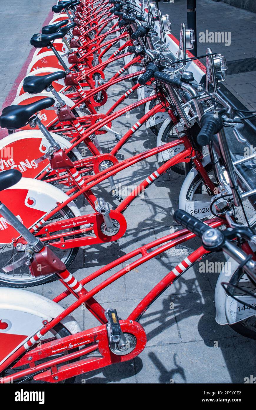 Viu BiCiNg bicycle sharing system in the city of Barcelona,Spain with ...