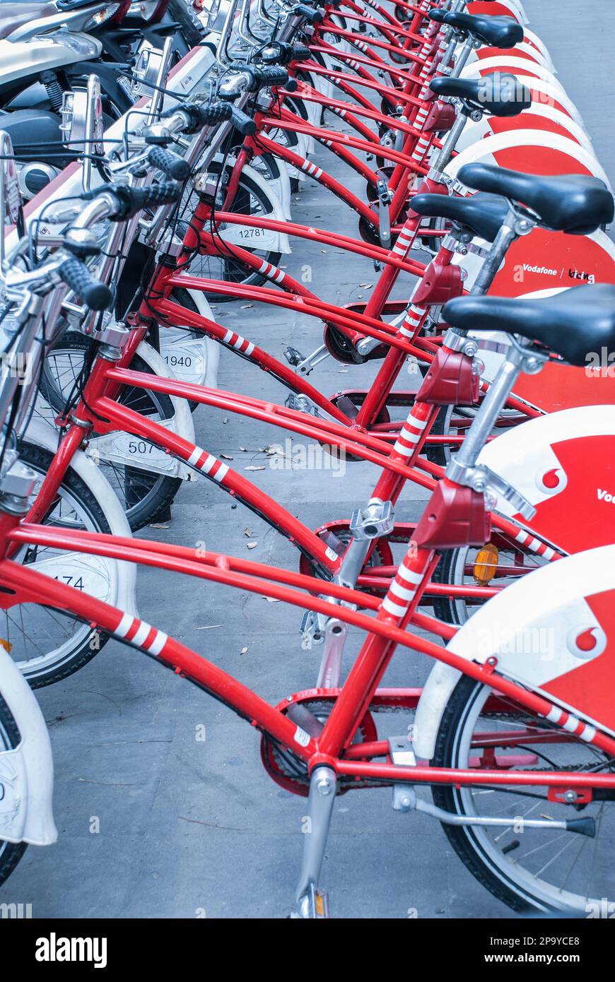 Viu BiCiNg bicycle sharing system in the city of Barcelona,Spain with ...