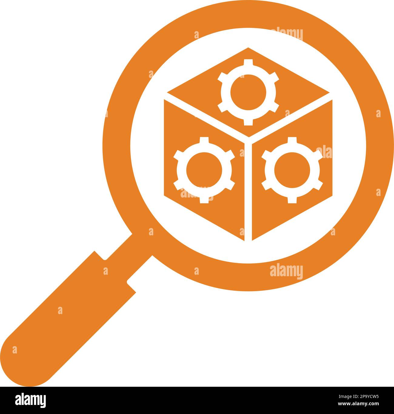 Box, package, search icon isolated on white background. Simple vector ...