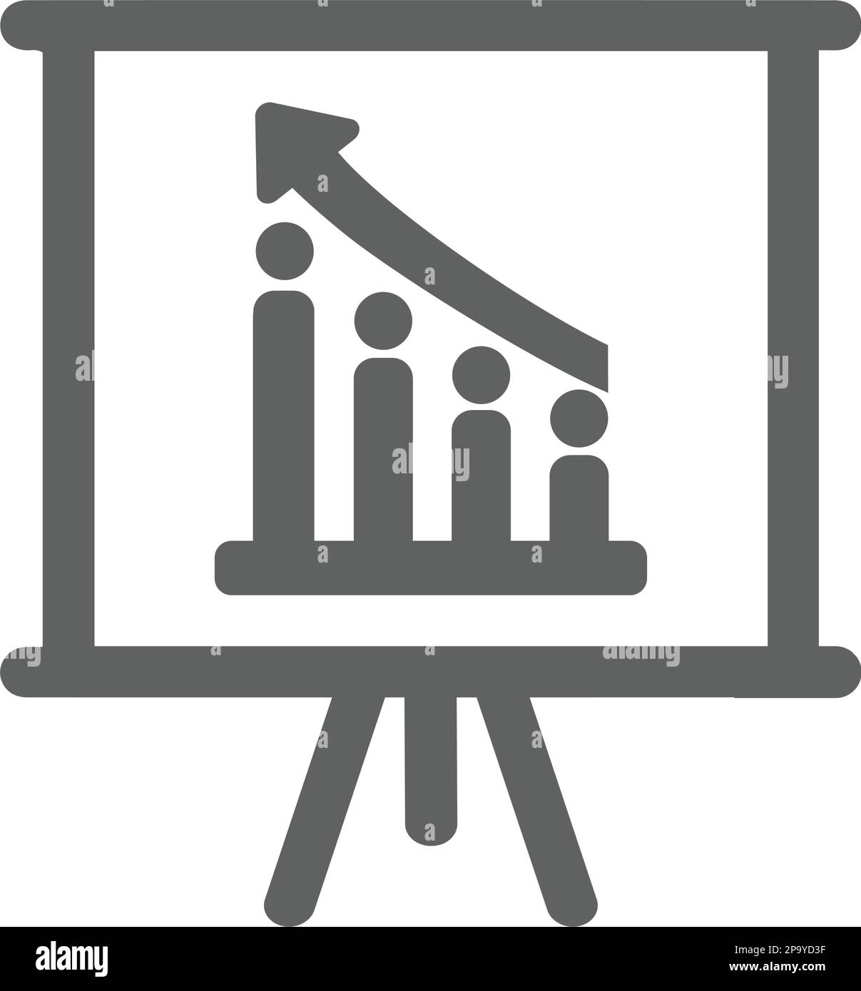 Chart, graph icon isolated on white background. Simple vector ...