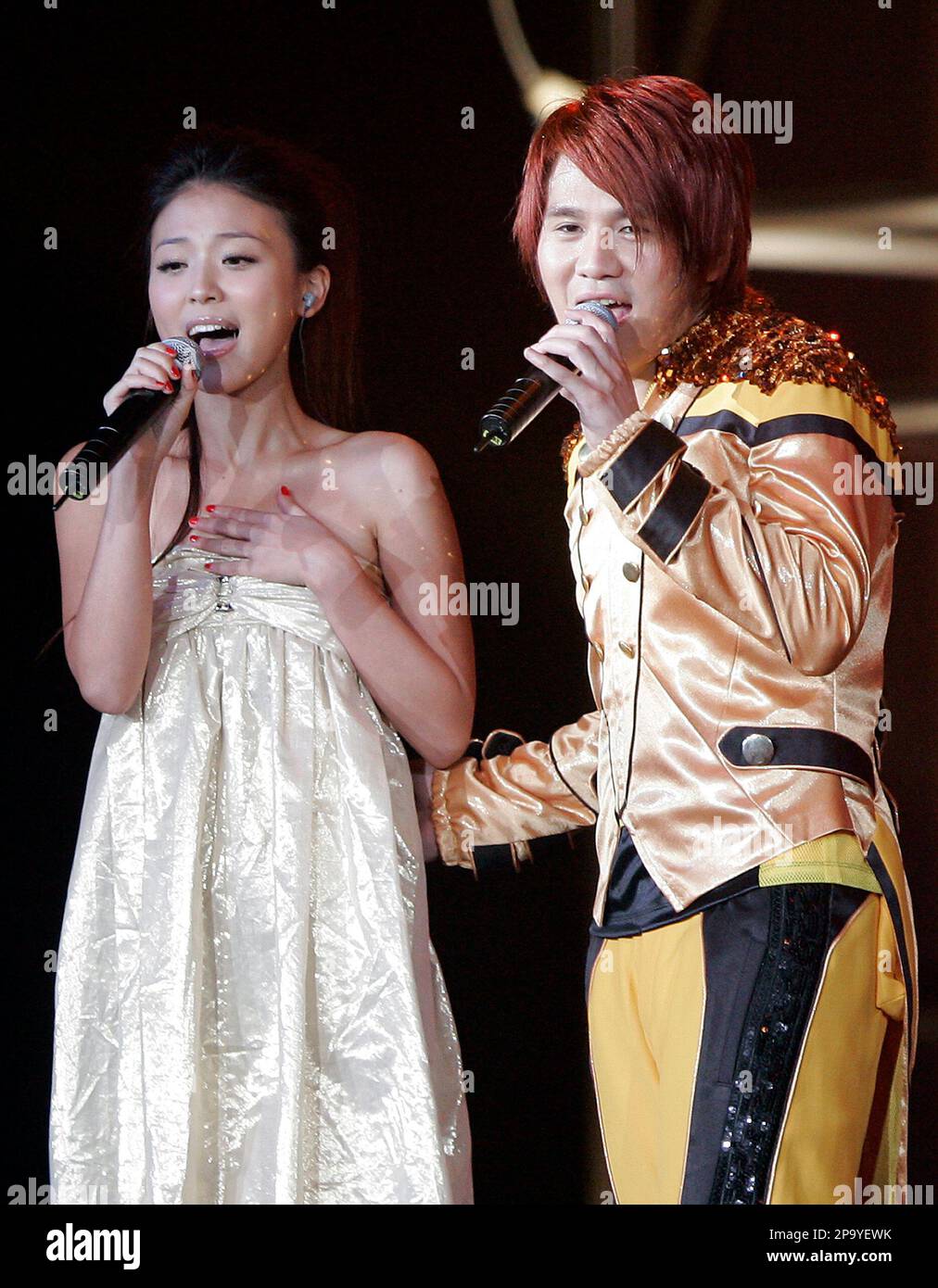 Malaysian male singer Gary Chaw, right, performs with special guest ...