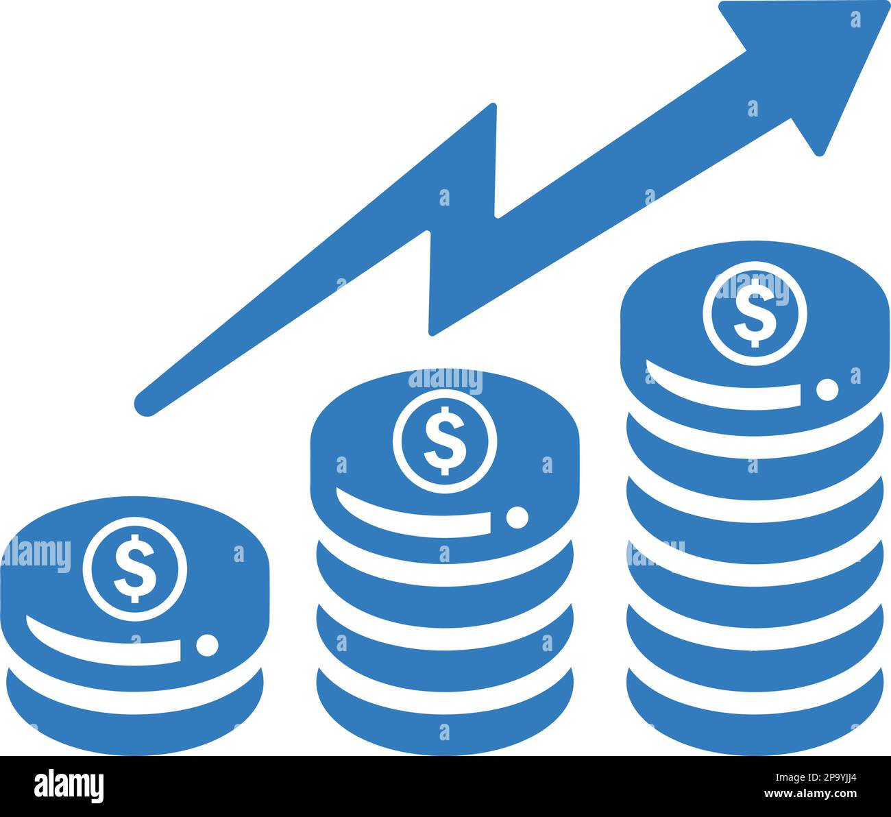 Business growth, coins, money, profit icon. Beautiful, meticulously ...