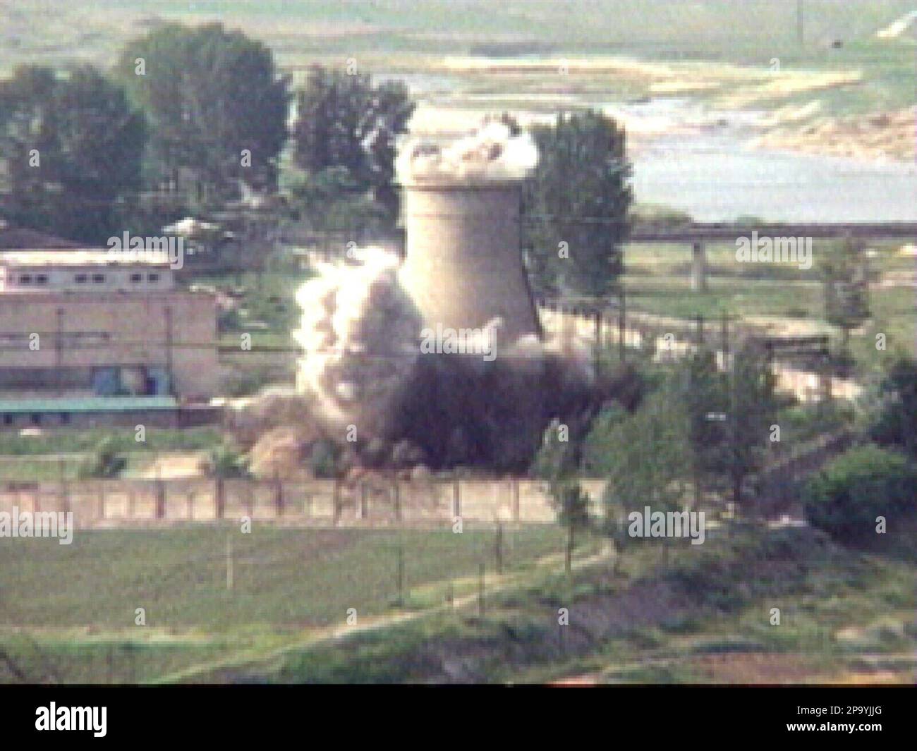 SECOND OF FIVE *** This image from television shows the demolition of ...