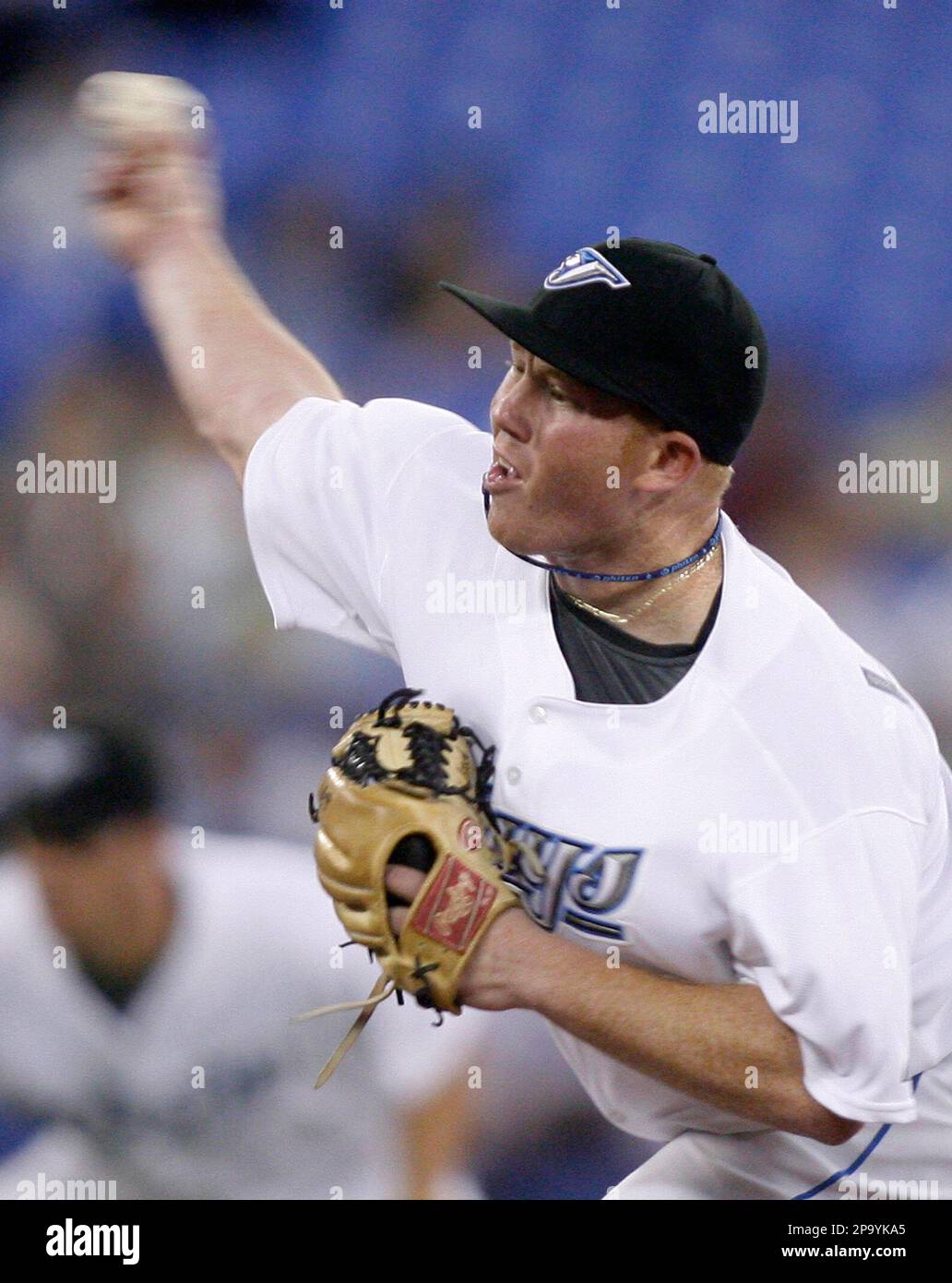 Toronto Blue Jays starter Jesse Litsch pitches against the Cincinnati ...