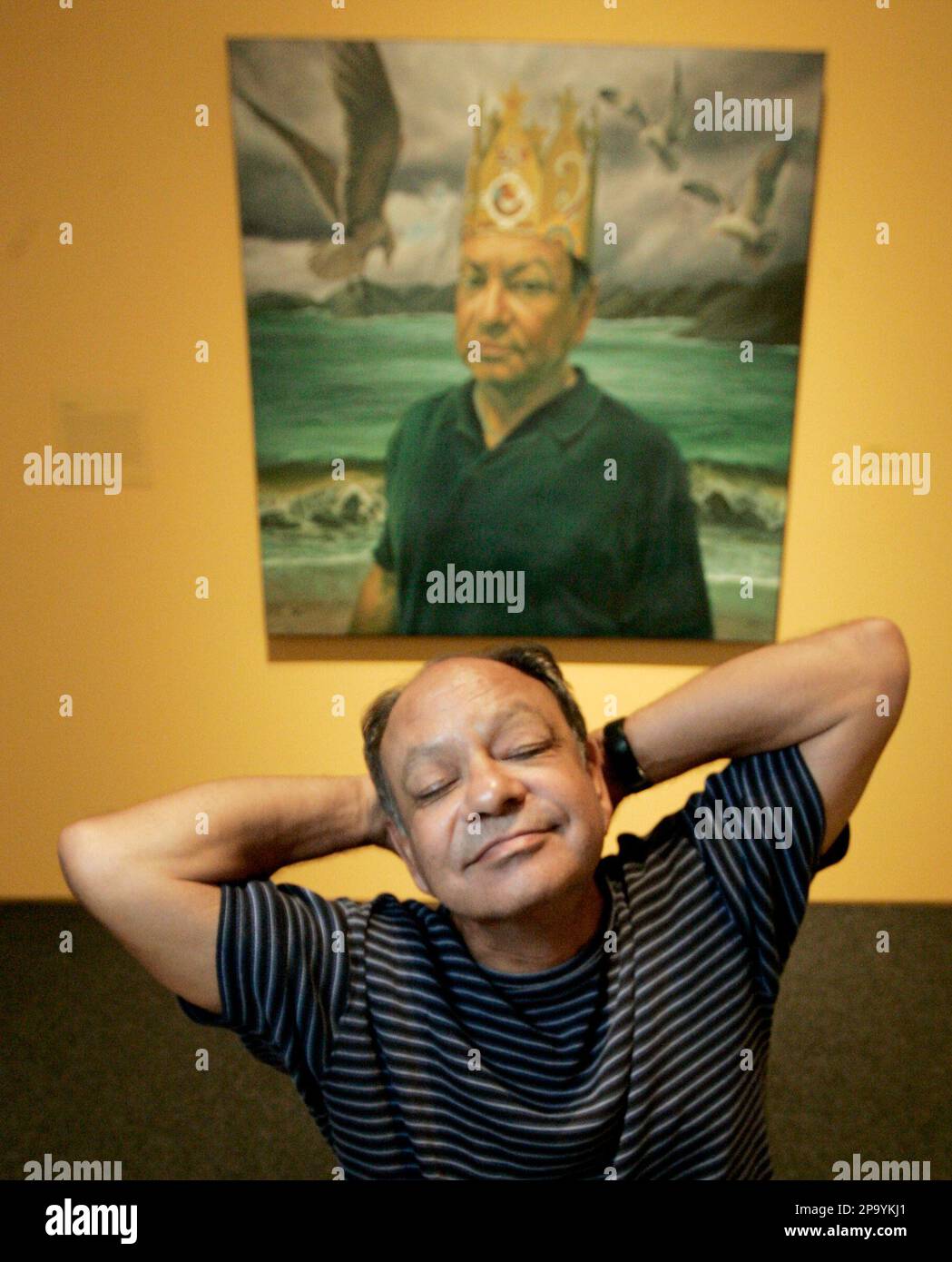 Cheech Marin poses with a likeness of himself, "It's A Brown World ...