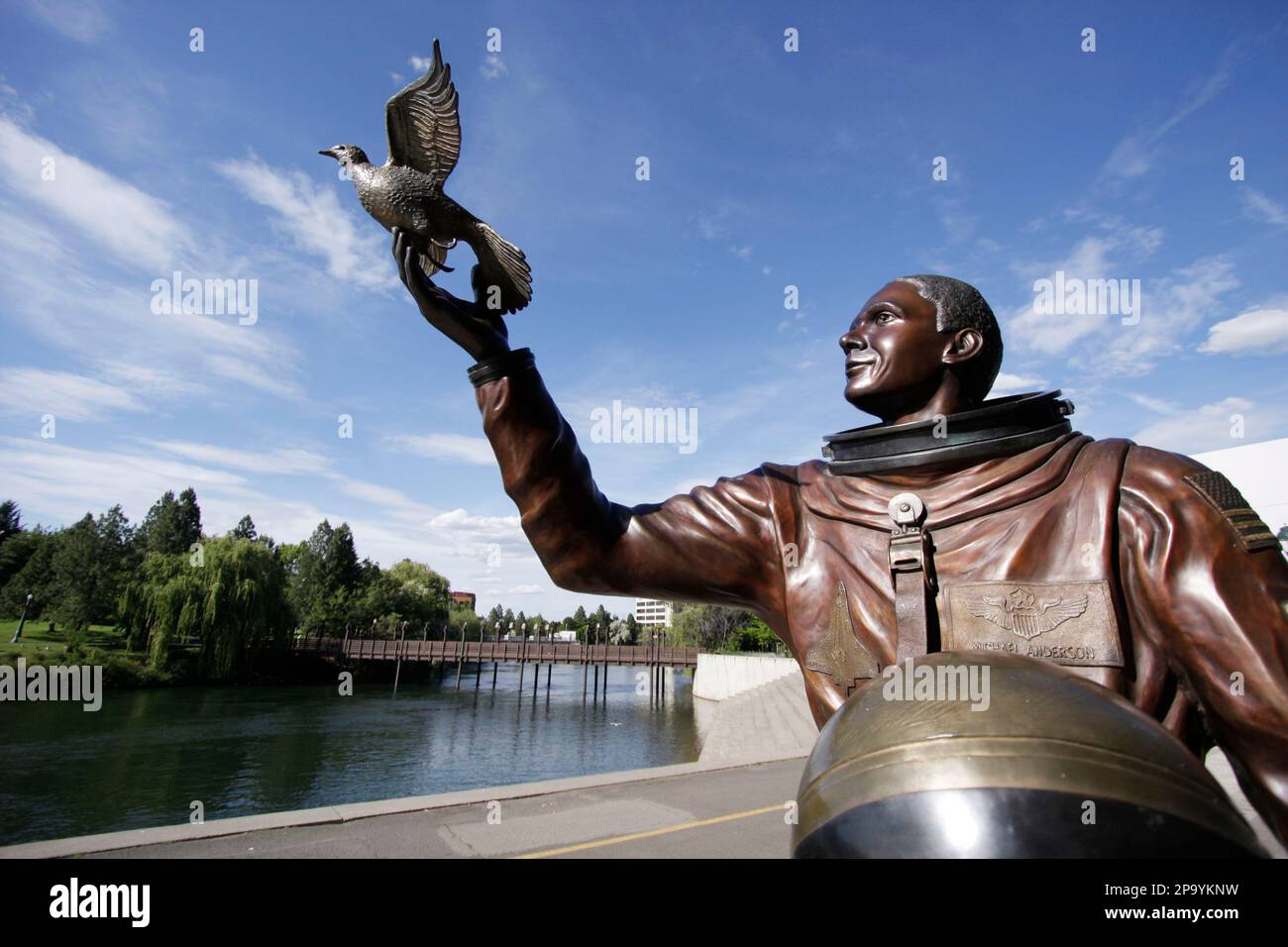 The "Michael P. Anderson Memorial", which sits in front of Spokane Wash ...