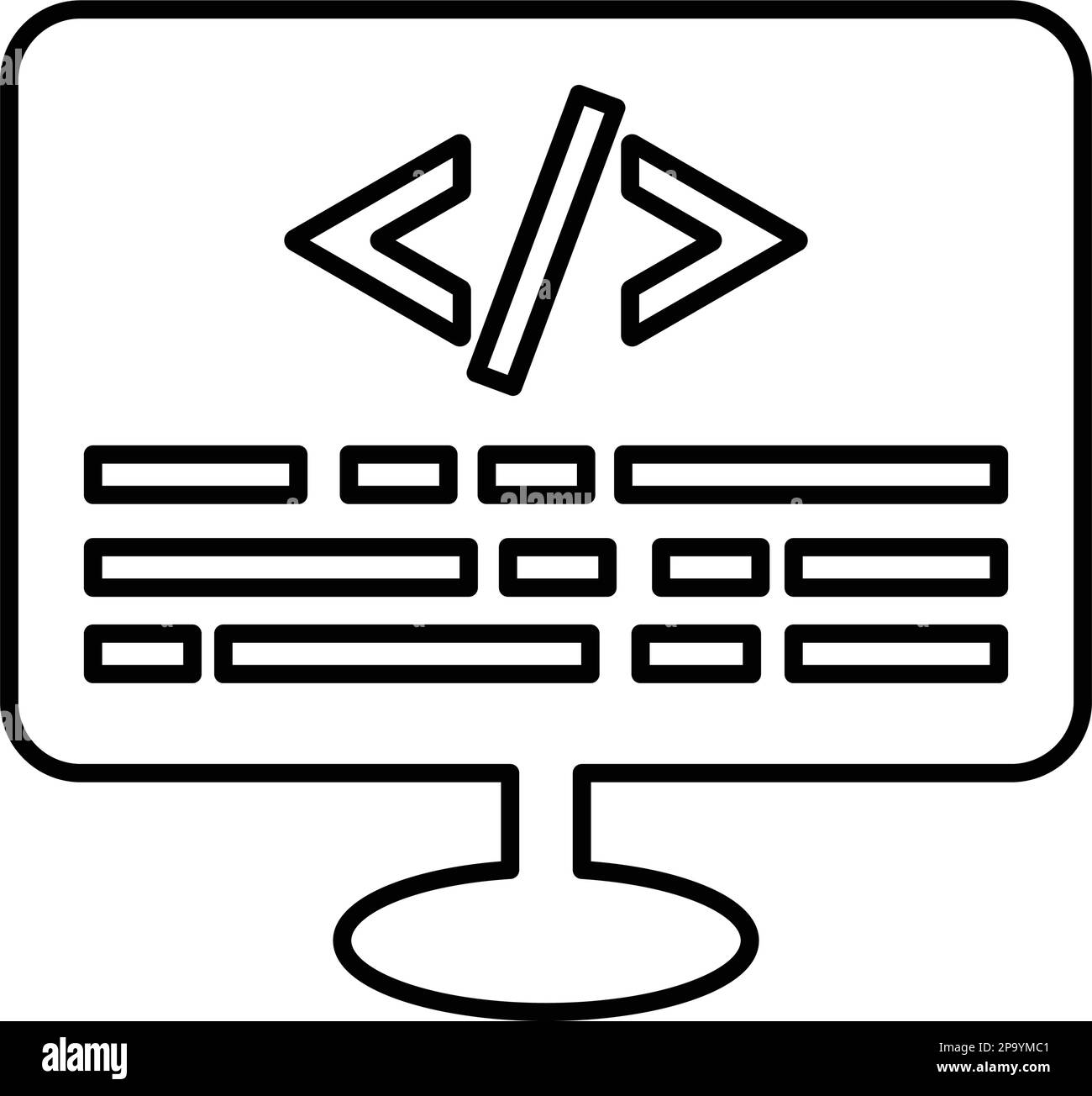 Coding Html Programming Icon Beautiful Design And Fully Editable Vector For Commercial Use
