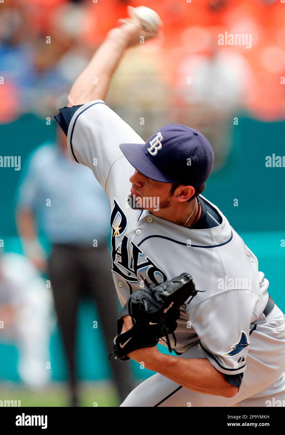 Tampa Bay Rays' Matt Garza pitches against the Florida Marlins' in the ...