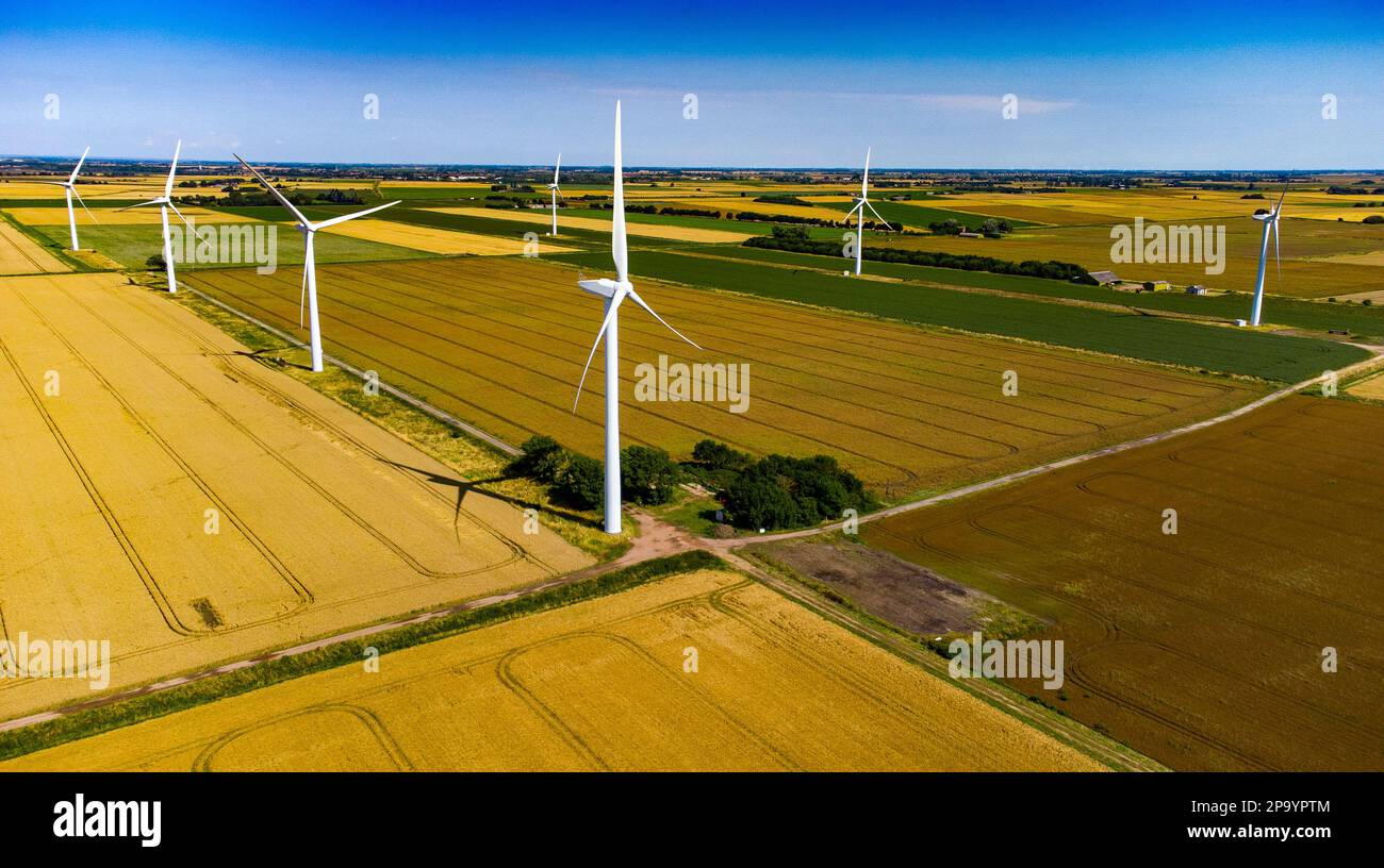 On shore British Windfarms Glass Moor windfarm Stock Photo - Alamy