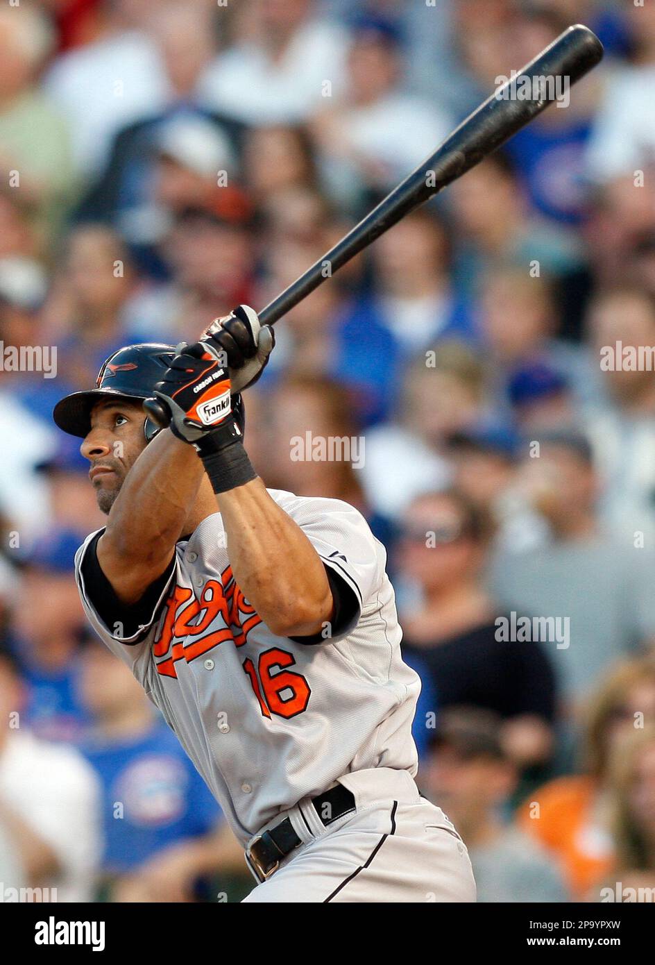 Baltimore Orioles' Jay Payton hits a two-run home run during the second ...