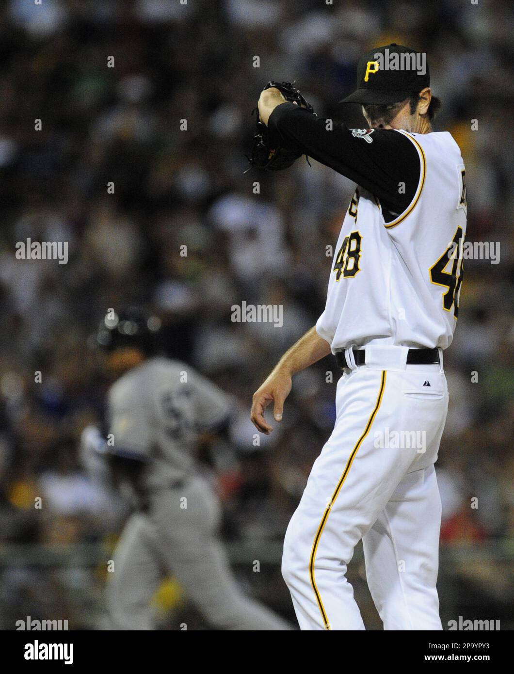 New York Yankees Bobby Abreu, background, rounds the bases after ...