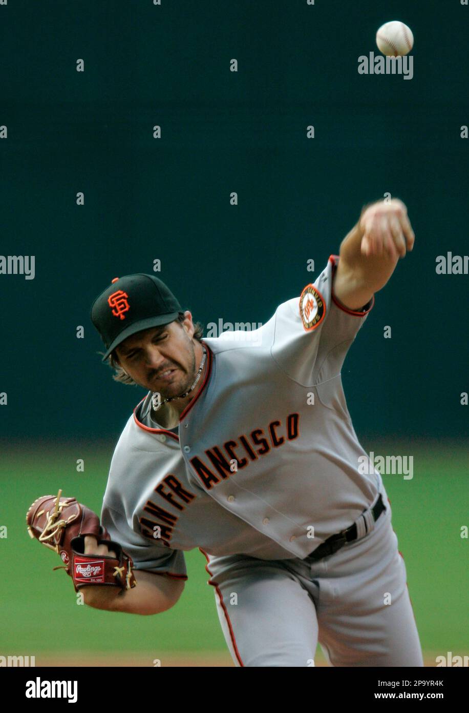 San Francisco Giants' Barry Zito pitches to the Cleveland Indians in ...