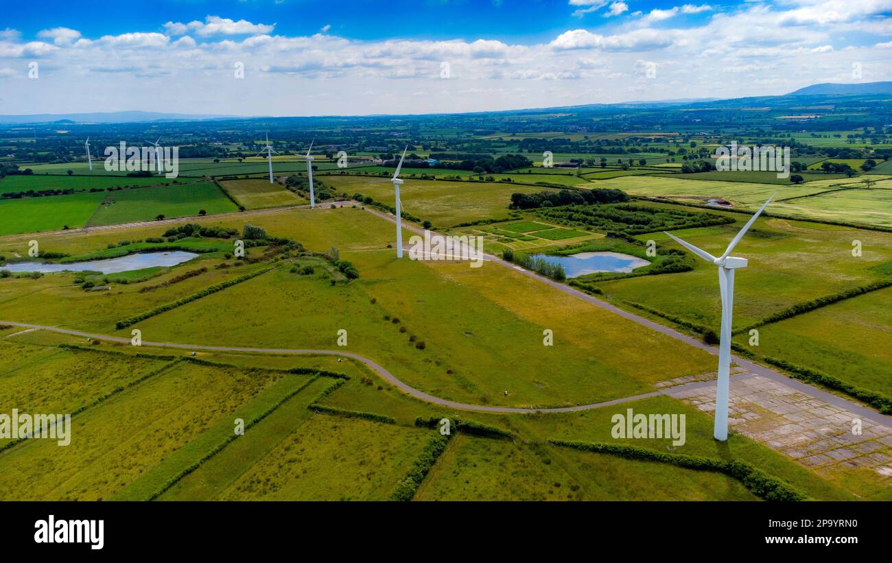 On shore British Windfarms Great Orton Windfarm Stock Photo - Alamy