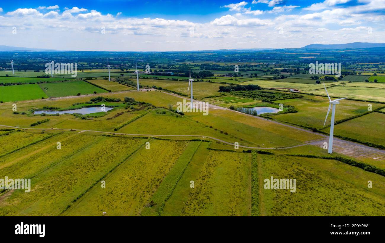 On shore British Windfarms Great Orton Windfarm Stock Photo - Alamy