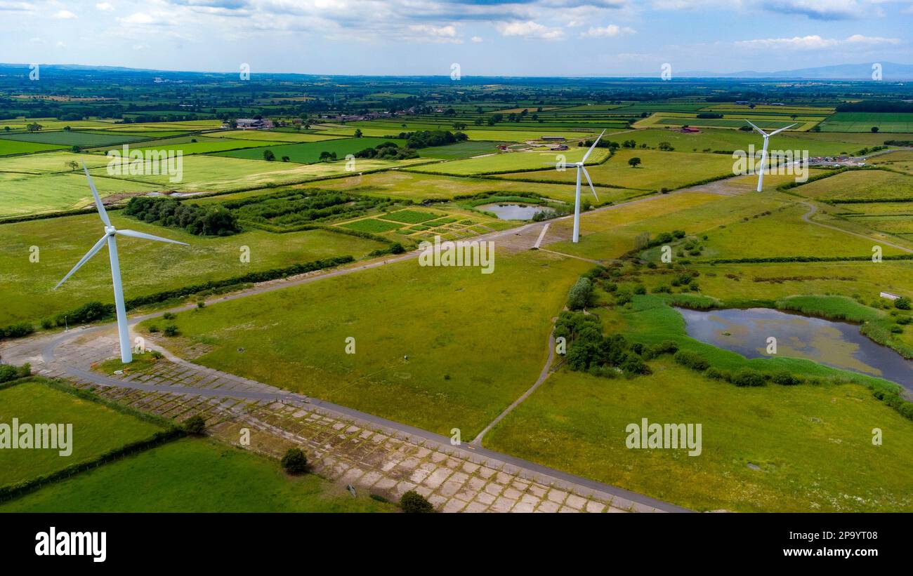 On shore British Windfarms Great Orton Windfarm Stock Photo - Alamy