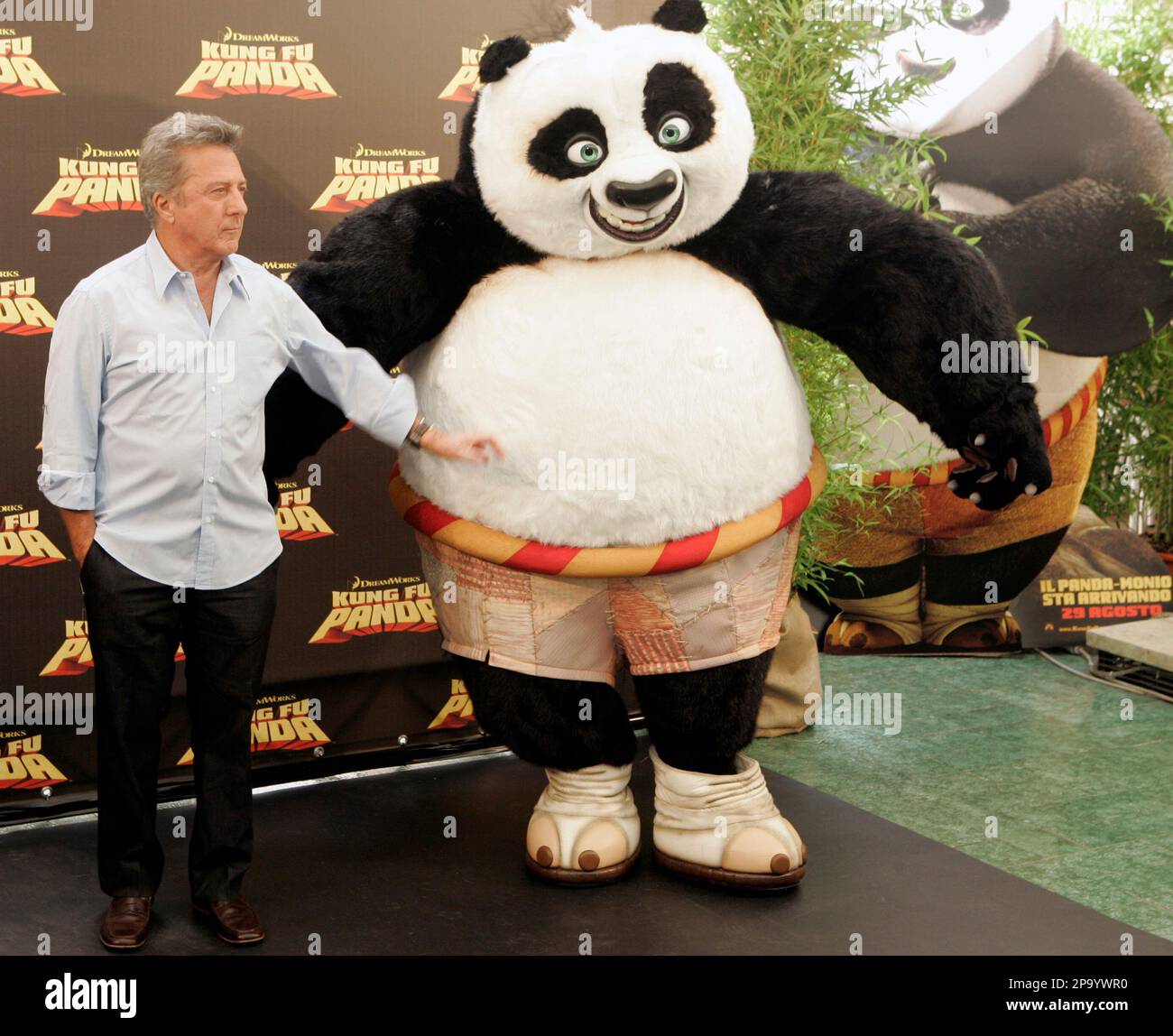 Actor Dustin Hoffman, the voice for the character Shifu in the animated ...