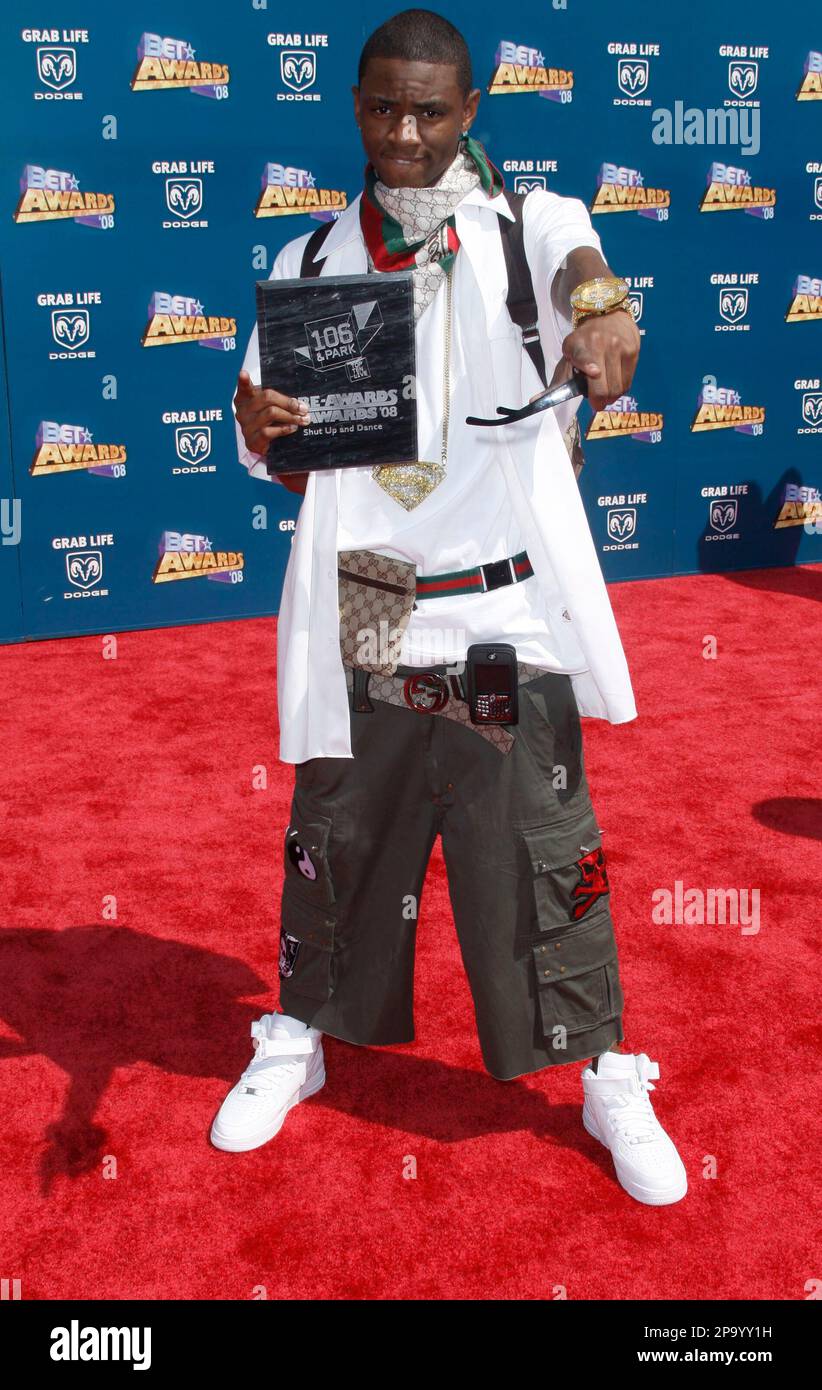 Soulja Boy arrives at the the BET awards on Tuesday June 24, 2008 in ...