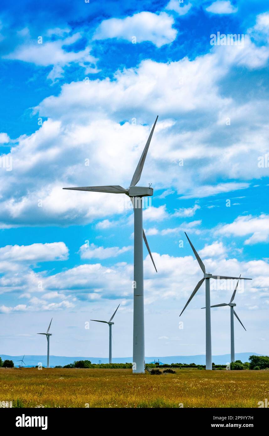 On shore British Windfarms Great Orton Windfarm Stock Photo - Alamy