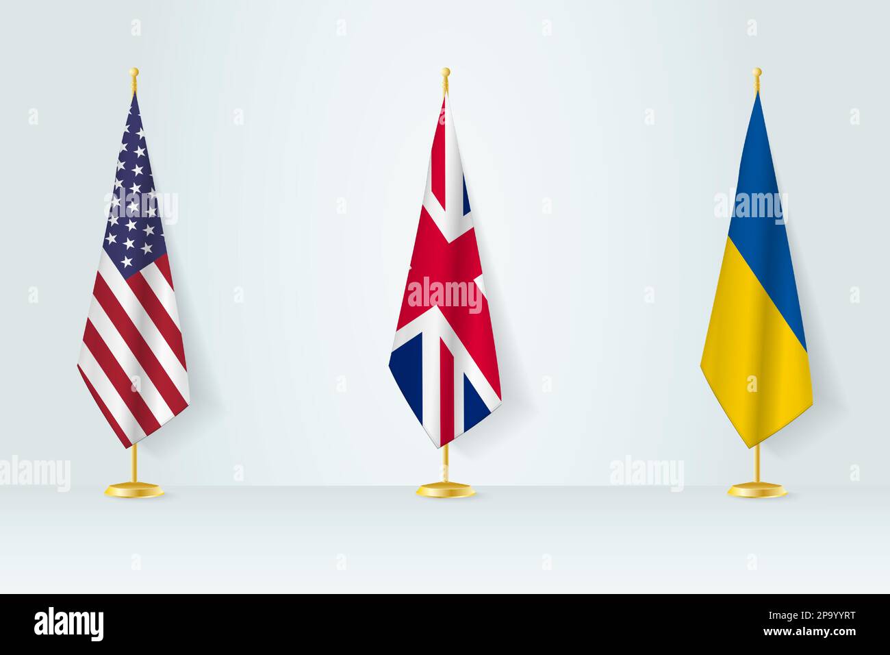 Political gathering of governments. Flags of United States, United ...
