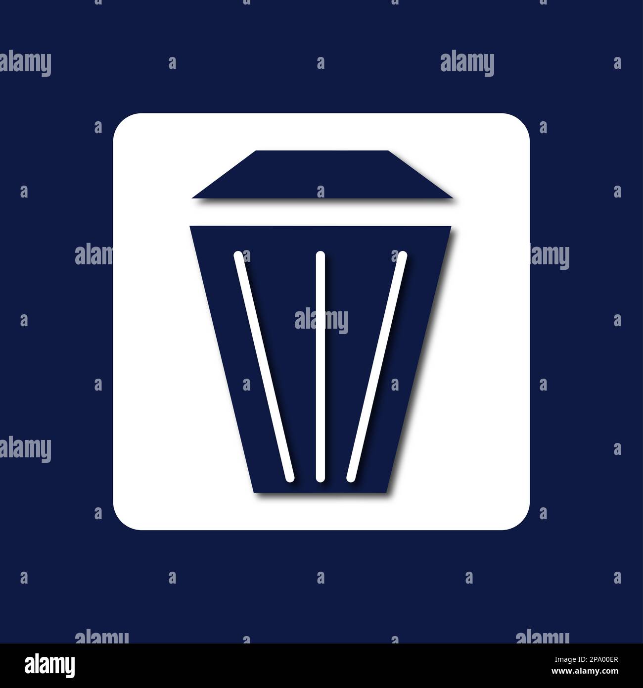 trash basket icon , garbage bucket container Stock Photo - Alamy