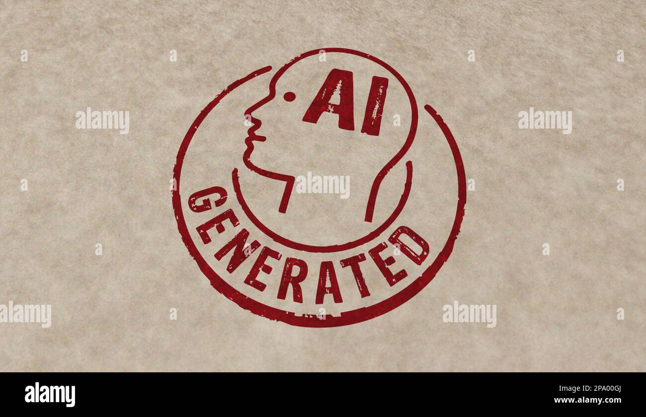 AI generated stamp icons in few color versions. Artificial intelligence ...