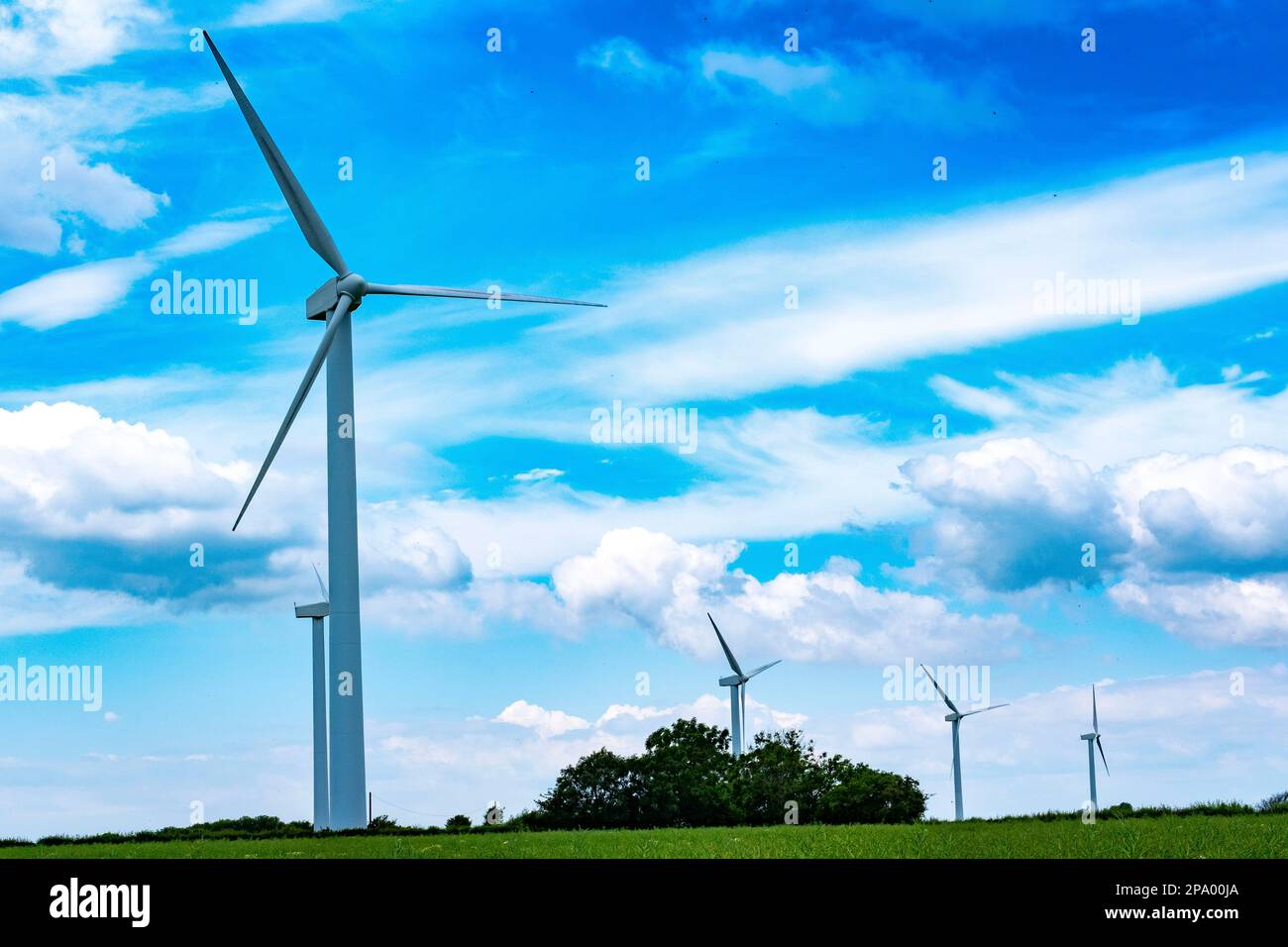 On shore British Windfarms Great Orton Windfarm Stock Photo - Alamy