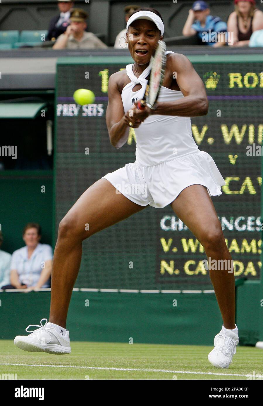 Defending women's singles champion Venus Williams of the US in action ...