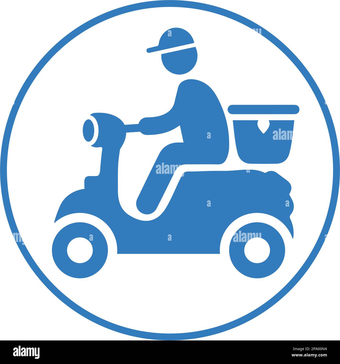 Food delivery man uses motor scooter Cut Out Stock Images & Pictures ...