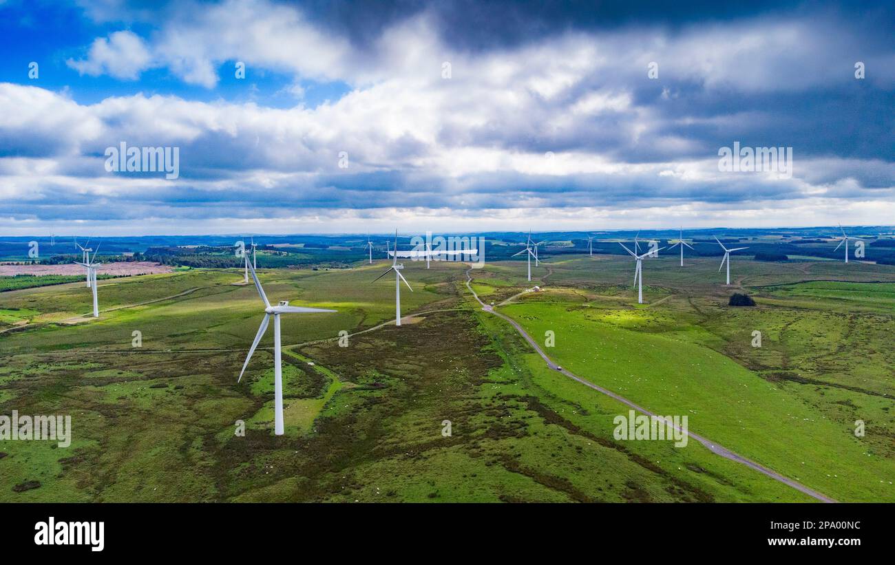 On shore British Windfarms Green Rigg Wind farm Stock Photo - Alamy