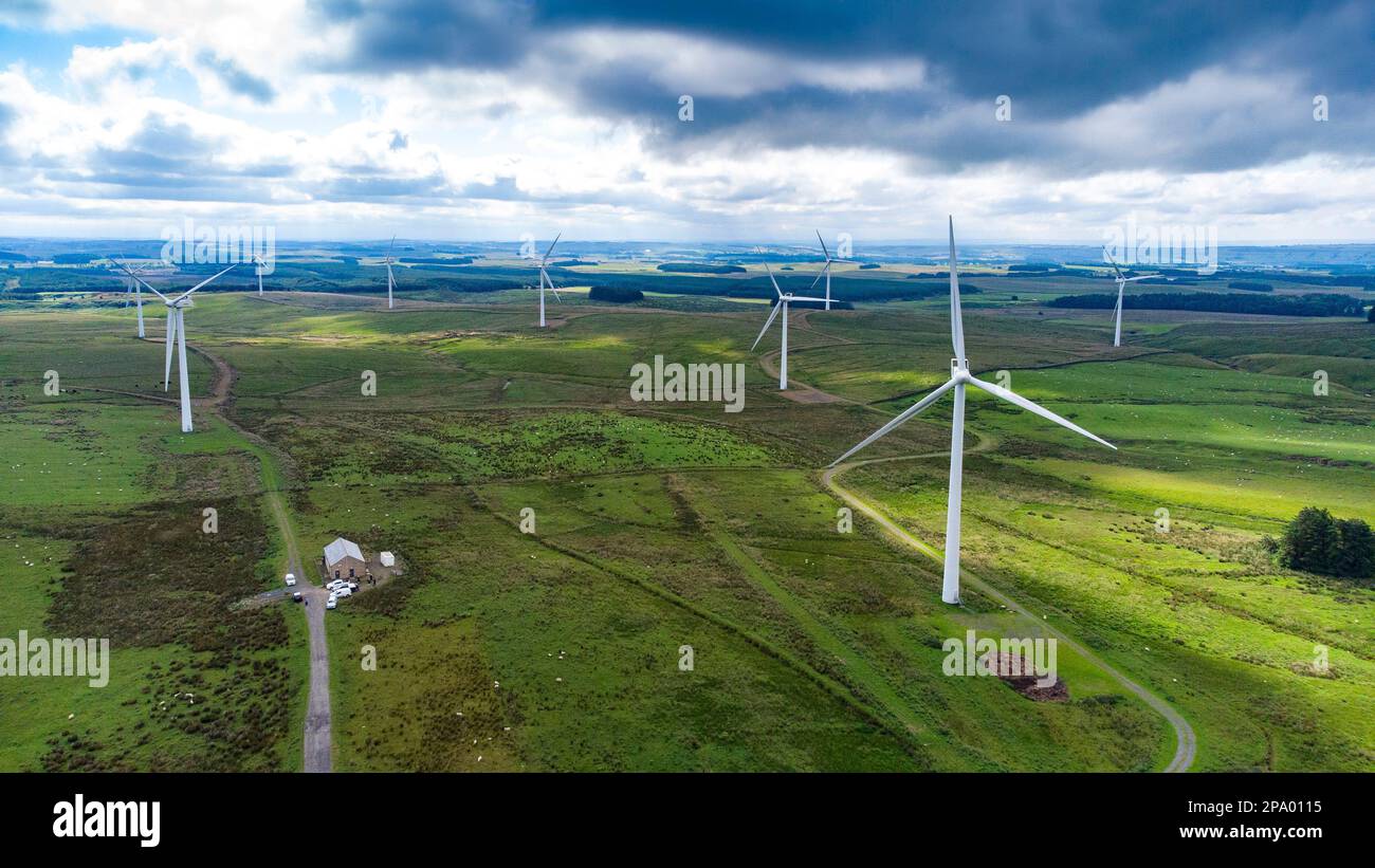 Onshore wind farm aerial hi-res stock photography and images - Alamy