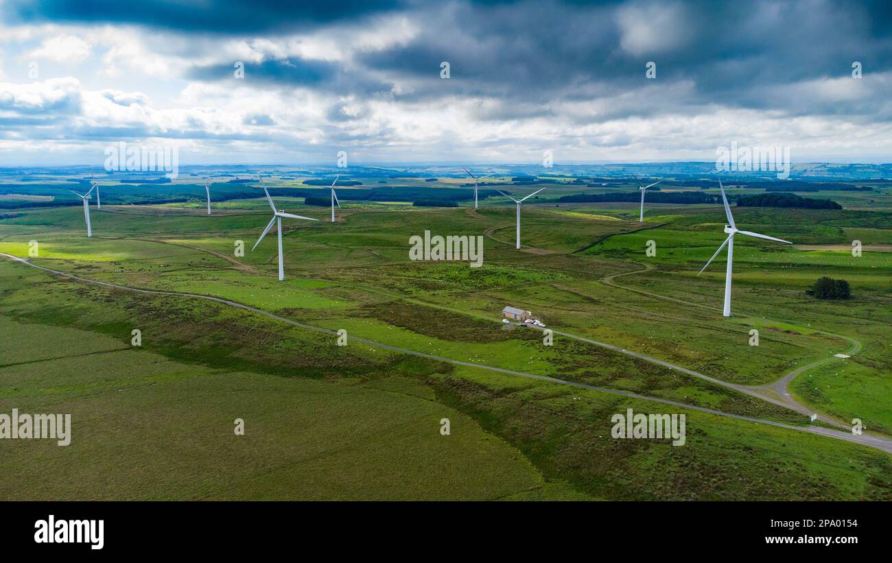 Onshore wind farm aerial hi-res stock photography and images - Alamy