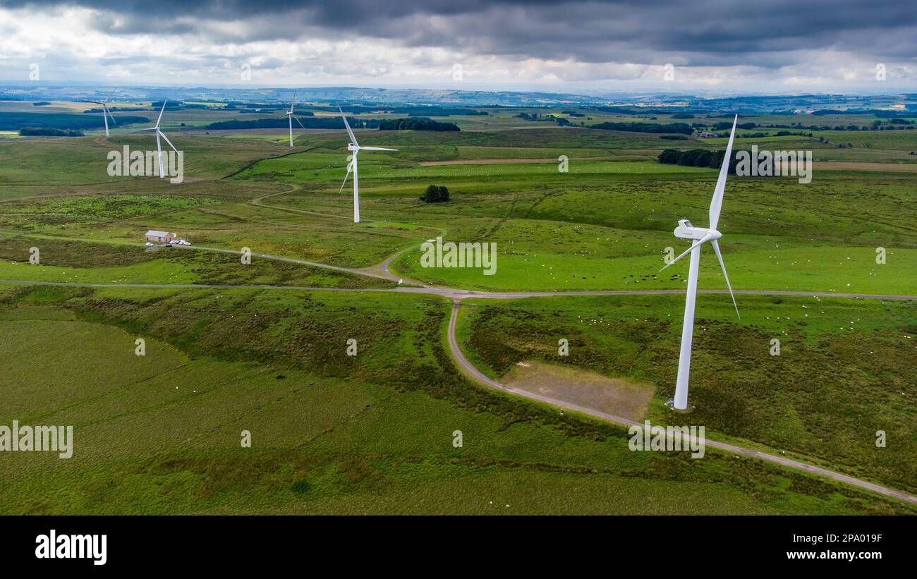On shore British Windfarms Green Rigg Wind farm Stock Photo - Alamy