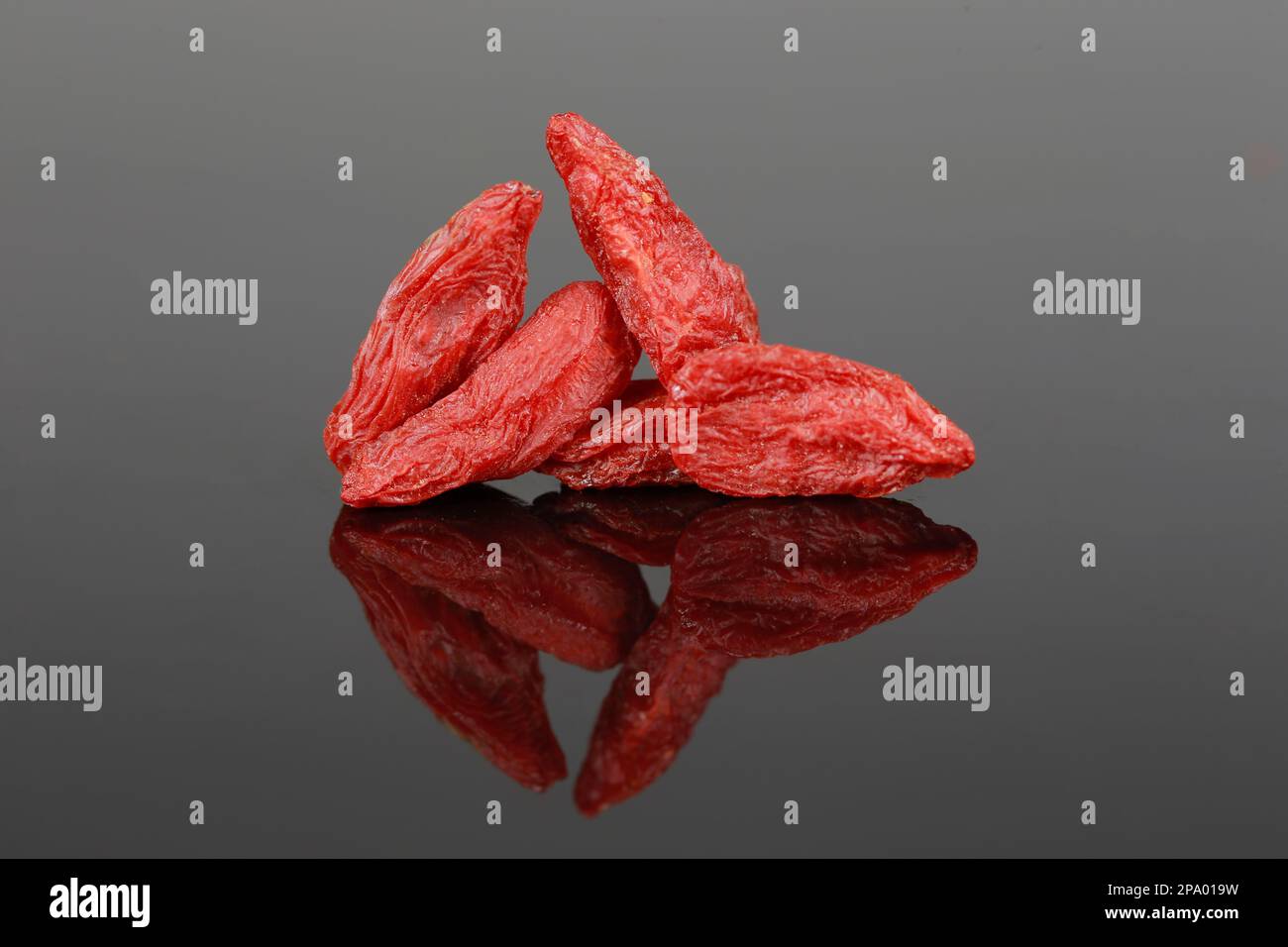 dried Chinese wolfberries isolated on white background, top view Stock ...