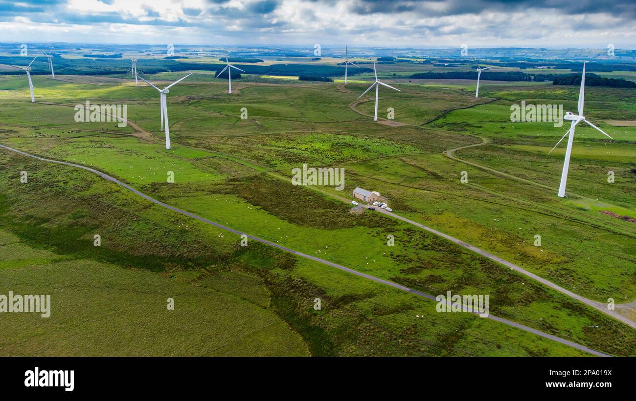 On shore British Windfarms Green Rigg Wind farm Stock Photo - Alamy