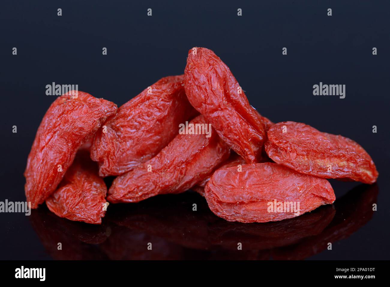 dried Chinese wolfberries isolated on white background, top view Stock ...