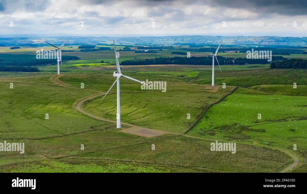 On shore British Windfarms Green Rigg Wind farm Stock Photo - Alamy