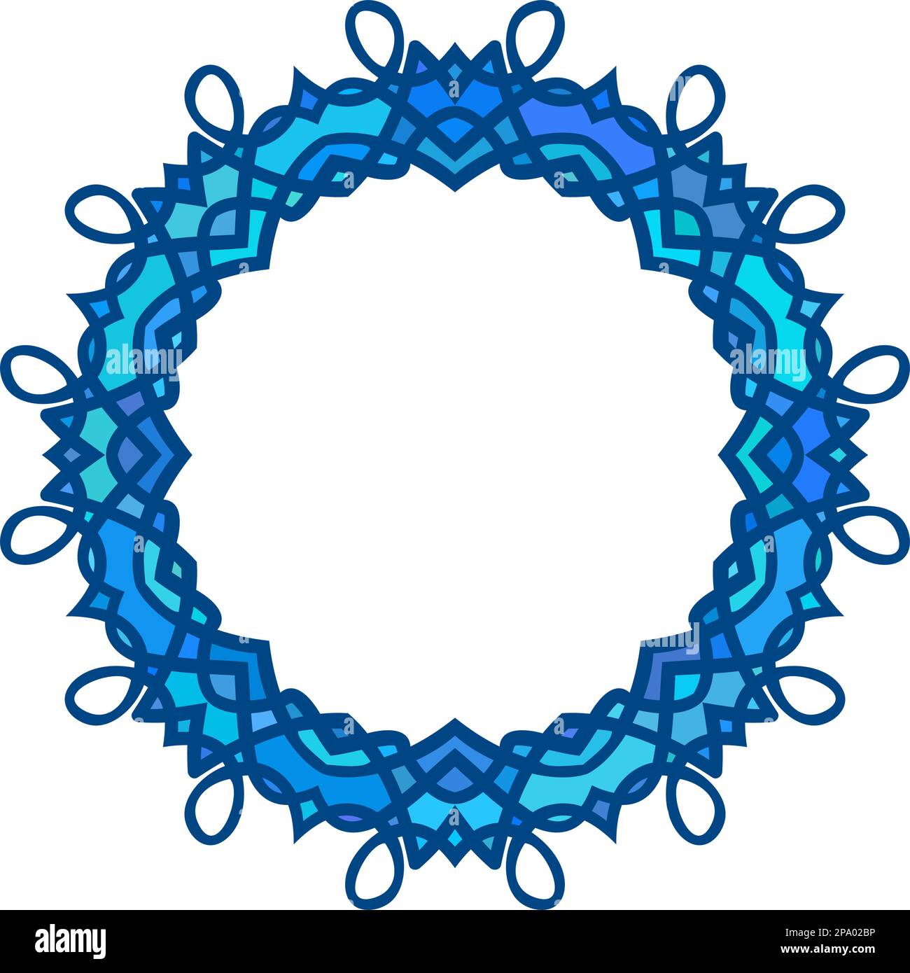 Round blue frame, Circular ornament design element, Vector Stock Vector ...